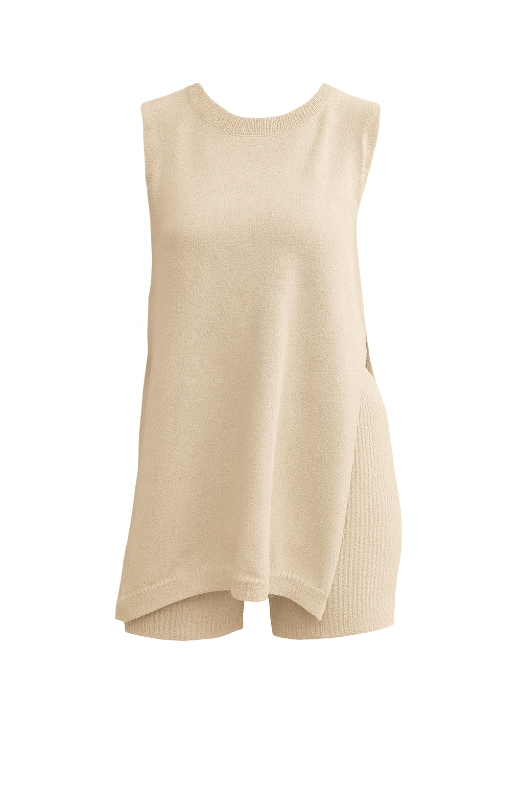 Knit split sleeveless set | La Vera Boutique